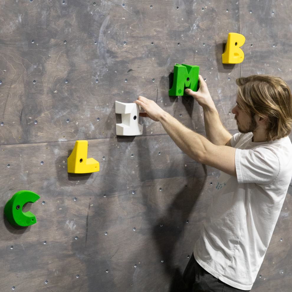 Alphabet Holds Complete Line – Escape Climbing