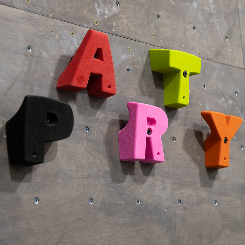 Alphabet Holds Complete Line – Escape Climbing