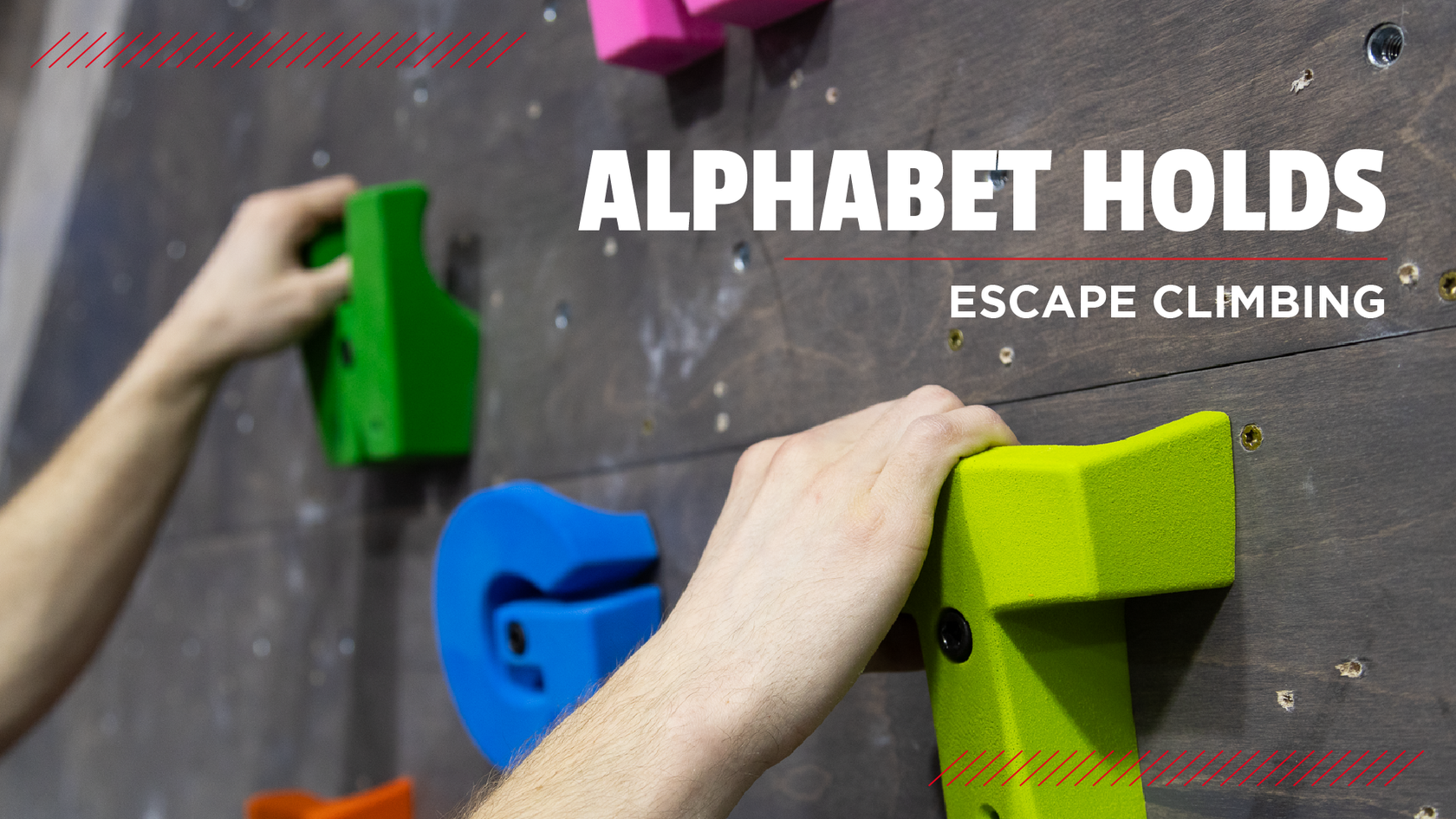 Alphabet Holds Complete Line – Escape Climbing