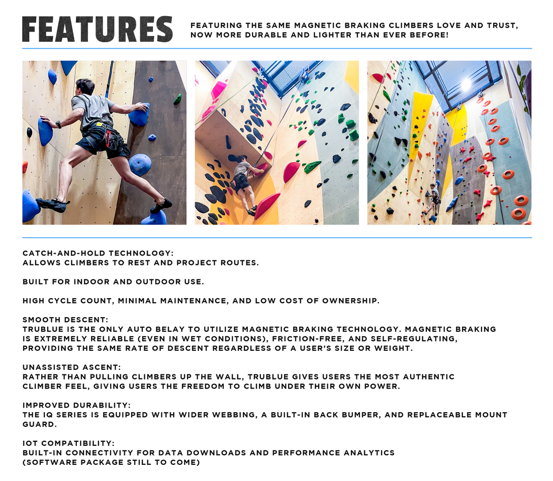 TRUBLUE IQ+ Auto Belay – Escape Climbing